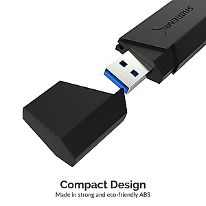 Sabrent SuperSpeed 2-Slot USB 3.0 Flash Memory Card Reader + USB External Stereo Sound Adapter for Windows and Mac.