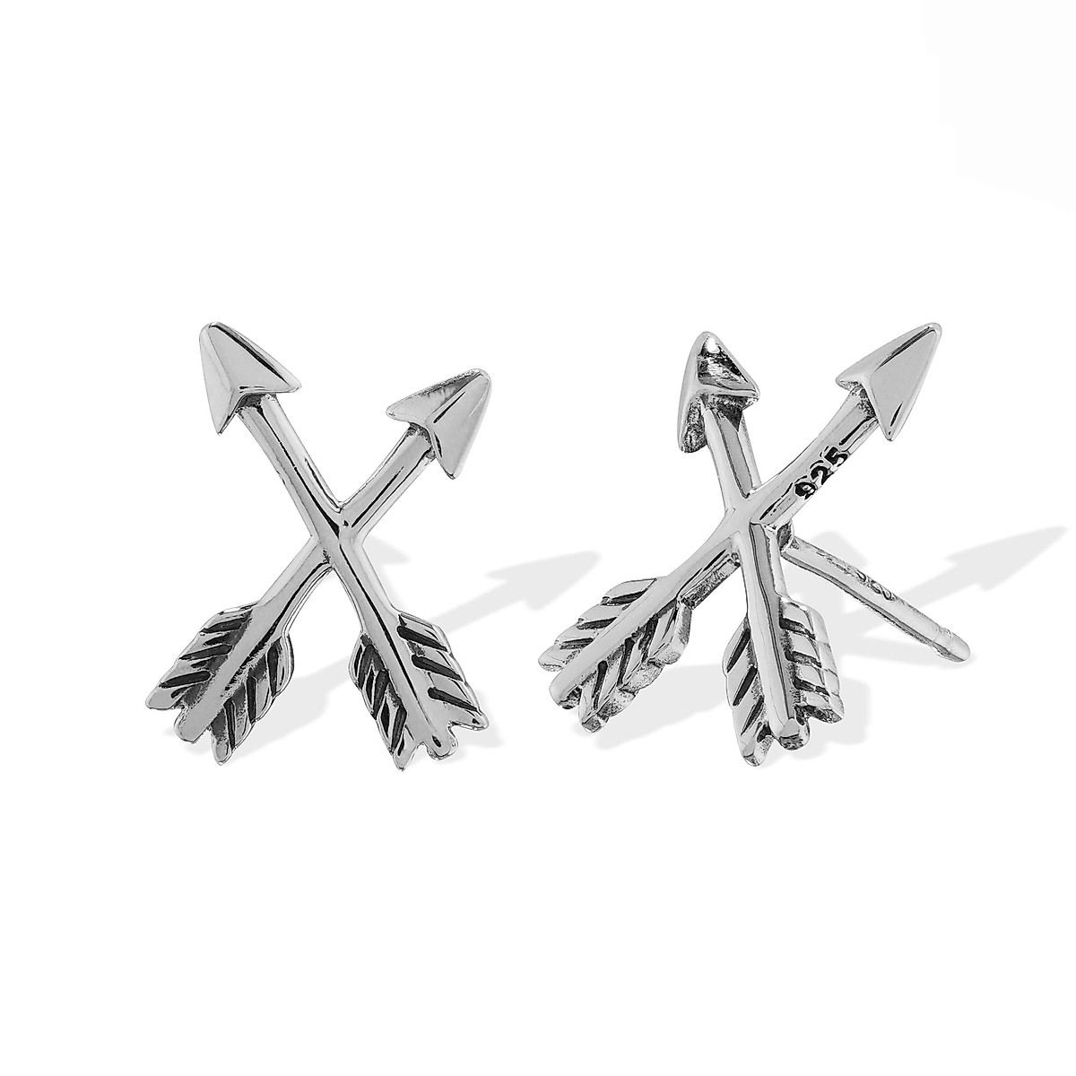 Boma Jewelry Sterling Silver Crossed Arrow Stud Earrings
