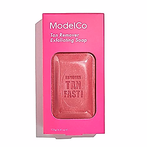 MODELCO Tan Remover Exfoliating Soap - Lather, Scrub And Go - Instantly Remove Self-Tan Like Never Before - Enriched With Goats Milk And Natural Pumice - Prep Skin And Fix Tanning Mishaps - 4.41 Oz