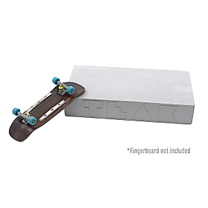 Teak Tuning Monument Series Concrete Fingerboard Obstacle, Big Slab Manual Pad - 5.5" Wide, 3" Long, 1" Tall - Ultra Premium, Super Durable Polymer Modified Concrete - Sterling Gray Colorway
