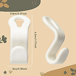 LAHONI 40 Pieces Clothes Hanger Connector Hooks, Plastic Hanger Cascading Connection Hook Mini Hangers Extender Clips for Closet Organizer, Space Saving, White