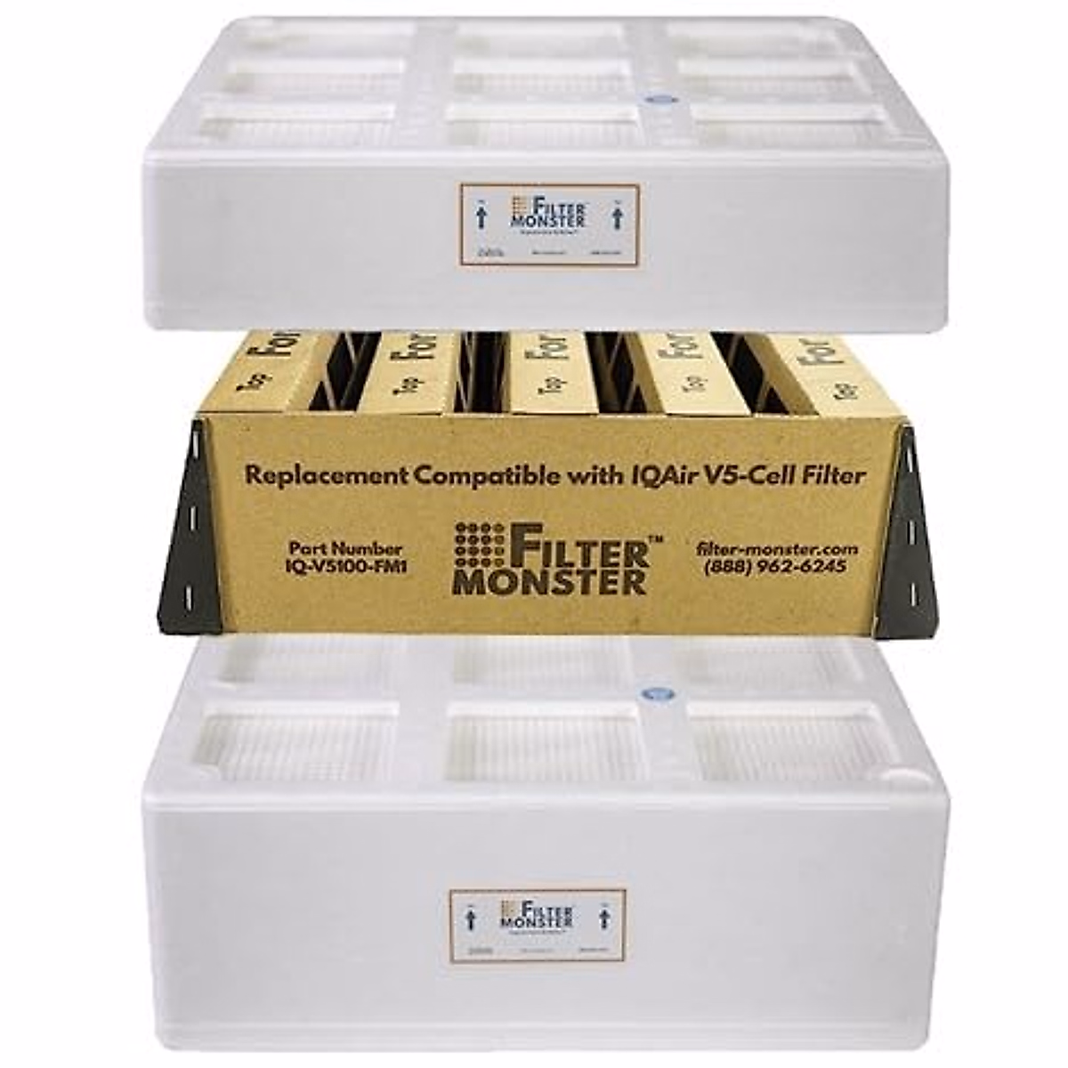 Filter-Monster - Replacement Air Filter Bundle, Set of 3 Filters - Compatible with IQAir HealthPro Series Air Purifier