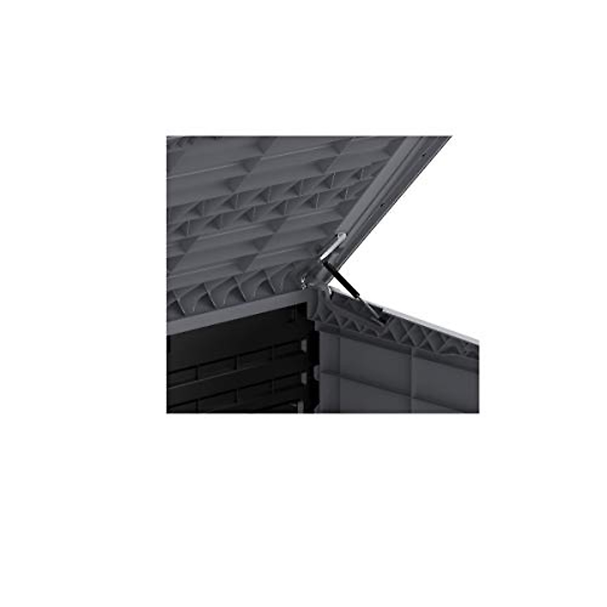 Duramax Cedargrain StoreAway 1200L Plastic Garden Storage Shed/Flat Lid - Outdoor Storage Bike Shed – Durable & Strong Construction– Ideal for Tools, Bikes, BBQs & 2X 240L Bins, 145x85x125 cm, Grey