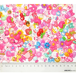 LibiIine 100pcs Mix Lots Flatback Resin Buttons Flat Back Scrapbooking Resin Flatback Craft