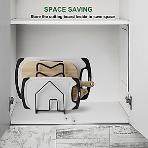 YTVG Cutting Board Organizer, Chopping Board Rack Stand Holder for Kitchen Cabinet,Tray Organizer Rack for Baking Sheets,Pot Lids-Steel 4.92 x 5.7 x 8.47 in.Black