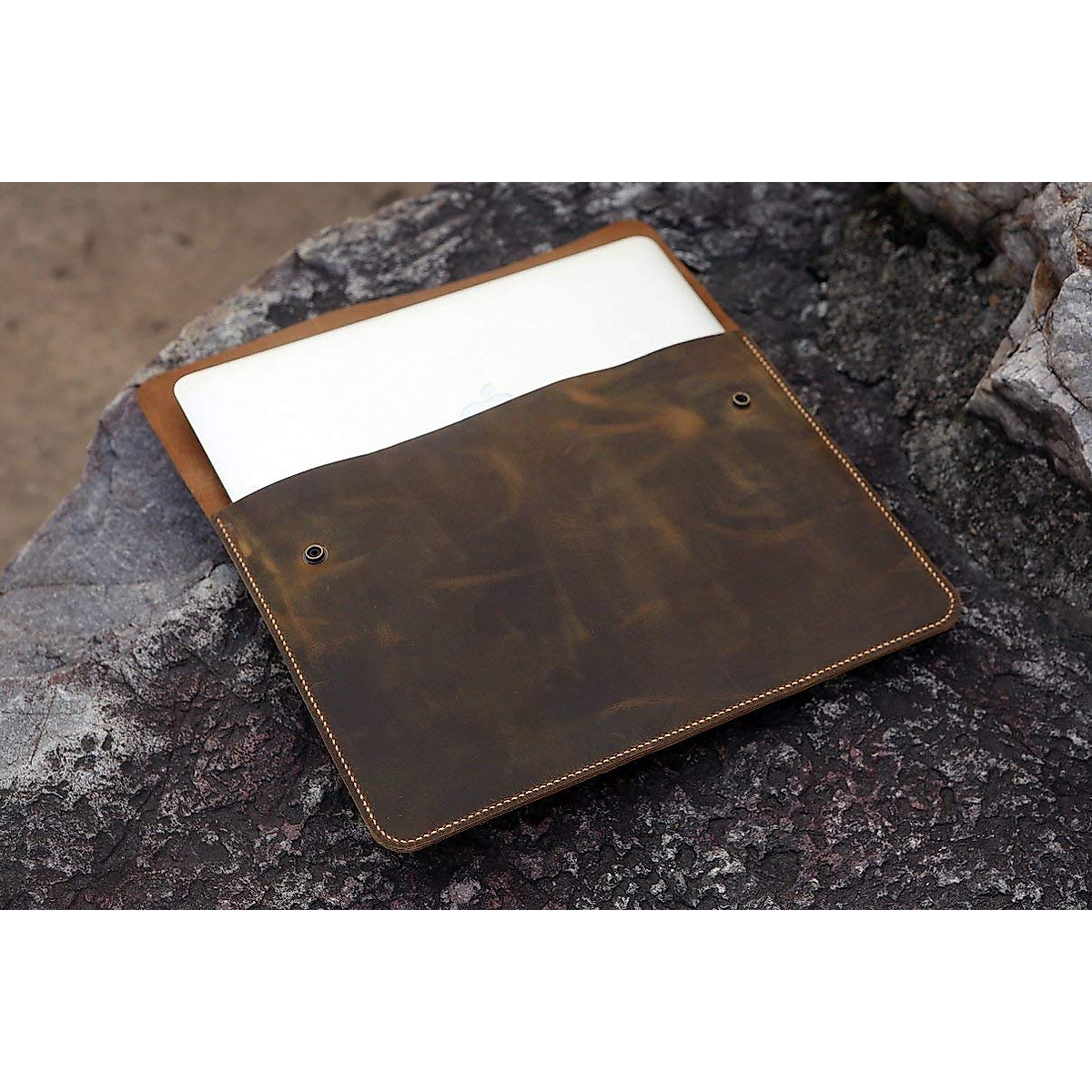 Vintage retro leather new 2023 macbook pro 13 14 15 16 inch sleeve case / 2023 macbook air 15 13 leather bag cover MAC05SF-B