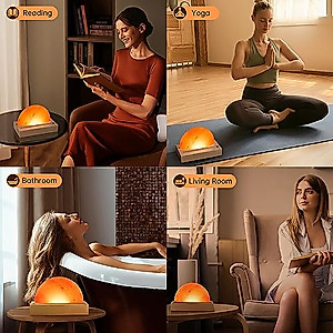 Himalayan Pink Salt Lamp Night Light, Natural Crystal Rock Salt Lamp Dimmable, Negative Ion Crystal Salt Lamp for Home Decoration, Ideal Gift for Friends