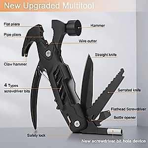 Hammer Multitool Snowflake Multitool Wrench Father's Day Gifts, Camping Hammer with Outdoor Survival Multi Tool and Carabiner, Birthday Gifts for Dad, Grandpa, Husband
