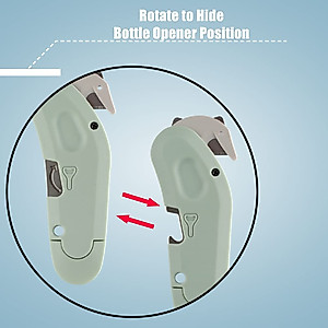 2 Pack 3-in-1 Magnet Nova Pop-open Cutter Mini Box Cutter with Safety Conceald Blade, Keychain Box Opener