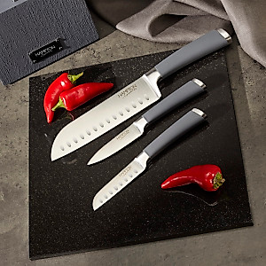 Hampton Forge Beton 7 Piece Textured Block with Knives, one size, Taupe/Grey