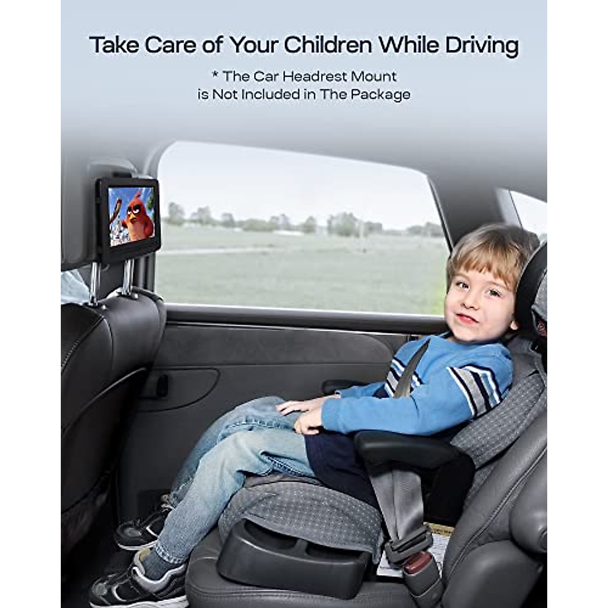 YOTON 9.5" Portable DVD Player for Kids and Car, 7.5" Swivel HD Screen with 4-6 Hours Built-in Battery, Support Sync Screen to TV, Support SD Card/USB/Multiple Disc Formats