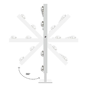 FENCHILIN Lighted Makeup Mirror Hollywood Mirror Vanity Makeup Mirror with Light Smart Touch Control 3Colors Dimmable Light Detachable 10X Magnification 360°Rotation(White)