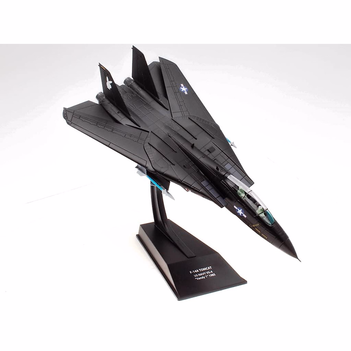 OPO 10 - 1/100 Military Fighter Plane Compatible with F-14A Tomcat US Navy VX-4 Vandy 1 1985 - with Fold Out Airplane Wings - CP35