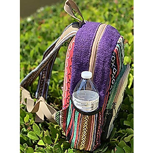 Unique Tie-dye Mini Hemp Backpack Small Back Pack Boho Backpack 100% Himalaya Hemp| 100% VEGAN | Handmade with Love. (Multicolored - Purple)