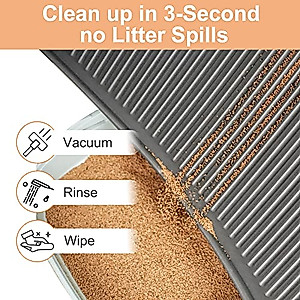 Cat Litter Mat for Kitty Litter Box: Kitty Litter Mats - Litter Pad - Pet Mats for Floor - Kitty Litter Rug - Washable Litter Mat -Cat Supplies for Indoor Cats (XL Large 31X24 ", Grey)