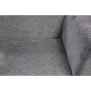 Iconic Home Arianna Sofa Linen-Textured Upholstery Espresso Finished Lattice Wood Frame, Modern Transitional, Grey