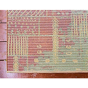 Unique Loom Outdoor Modern Collection Area Rug - Pine (5' 3" x 8' Rectangle, Multi/ Brown)