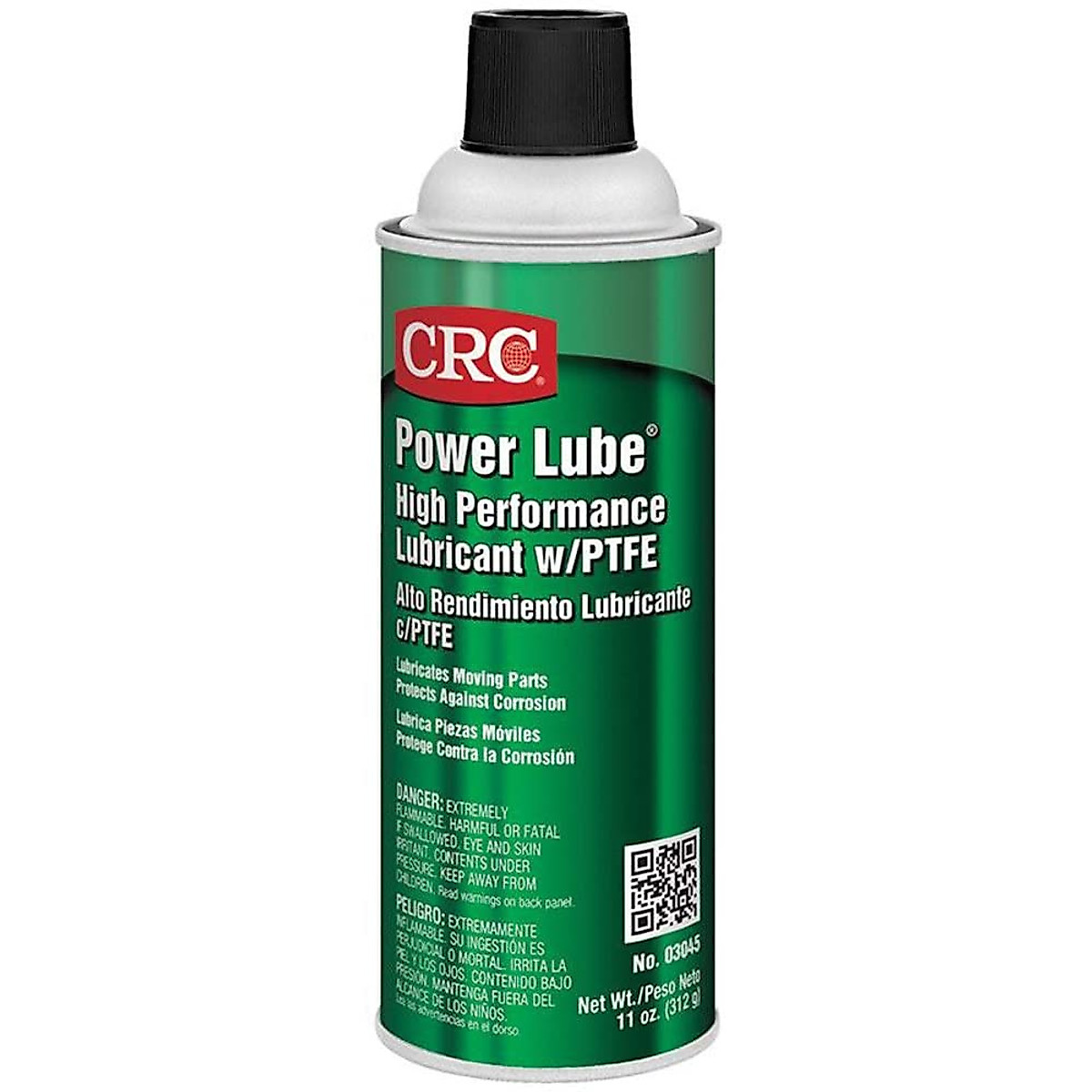 CRC Power Lube Industrial High Performance Lubricant With PTFE, 11 Wt Oz, High Performance Aerosol Lubricant Spray