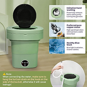 Portable Washing Machine,11L Mini Portable Washer With 3 Modes Deep Cleaning,Folding Washer of Underwear &Baby Clothes,Foldable Small Washing Machine for Apartment, Rv, Travel, Camping,Green