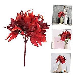 HOMSFOU Simulated Maple Leaf Handle Faux Plants Home Decoration Flower Vases for Centerpieces Silk Maple Leaves Fall Leaves Fake Maple Leaf Picks Artificial Bundle Leaves and Branches