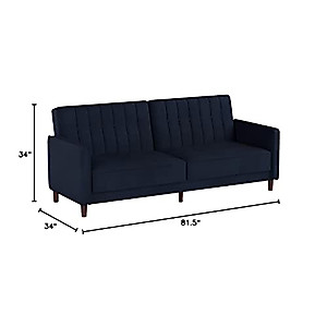 DHP Ivana Tufted Futon, Blue Velvet
