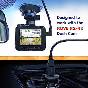 ROVE Ultimate 12ft Mini USB Car Charging Power Cable for R2-4K Dash Cam | with Mini-USB Port Only | Check Compatibility Image Before Purchasing