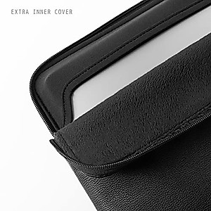Comfyable Slim Protective Laptop Sleeve 13-13.3 inch Compatible with MacBook Pro 14-in M2 Pro/Max 2023 & M1 2021 A2442, 13 inch MacBook Pro & MacBook Air, PU Leather Bag Case for Mac, Pebbled Black