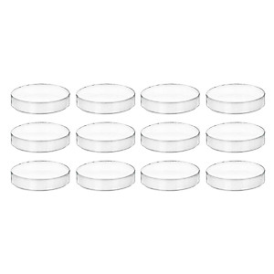 12PK Plastic Petri Dishes with Lids - 2.9" Diameter, 0.5" Depth - Molded in Polypropylene - Reusable, Autoclavable - Translucent - Eisco Labs