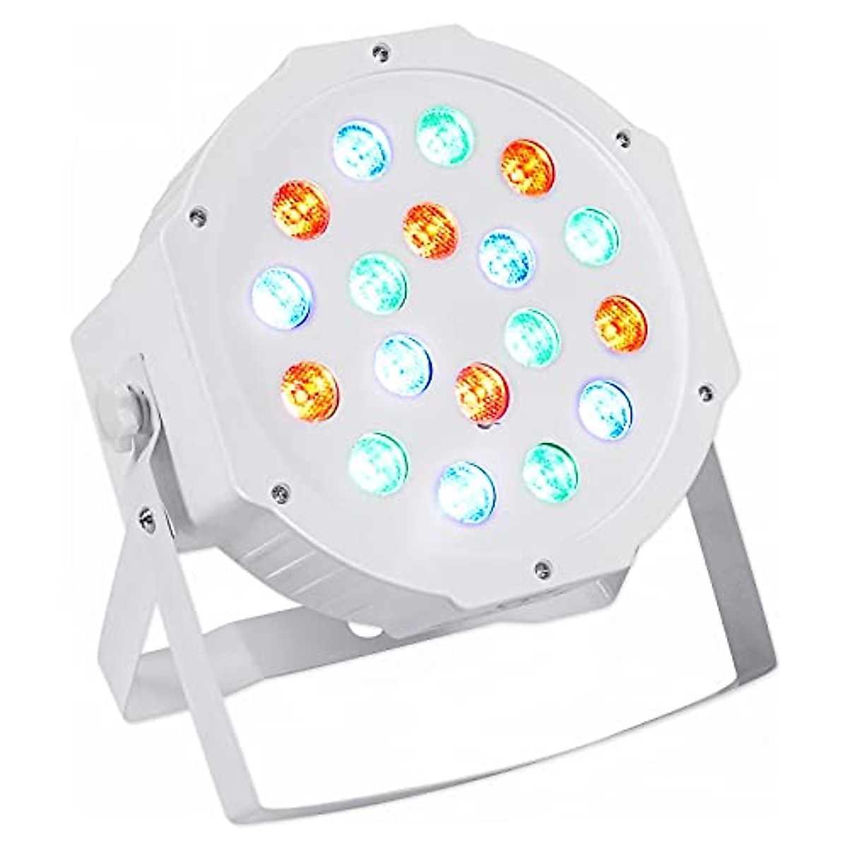 (8) Rockville RockPAR50 LED RGB Compact Par Can DJ/Club/Stage DMX Wash Light - White