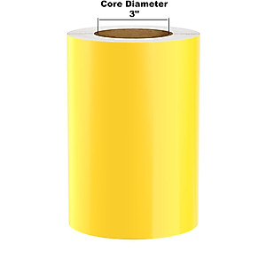 Premium Vinyl Label Tape for DuraLabel 9000 / Kodiak, LabelTac 9, VnM 8, SafetyPro 9G and Viscom ProMax 9, Yellow, 8" x 150'