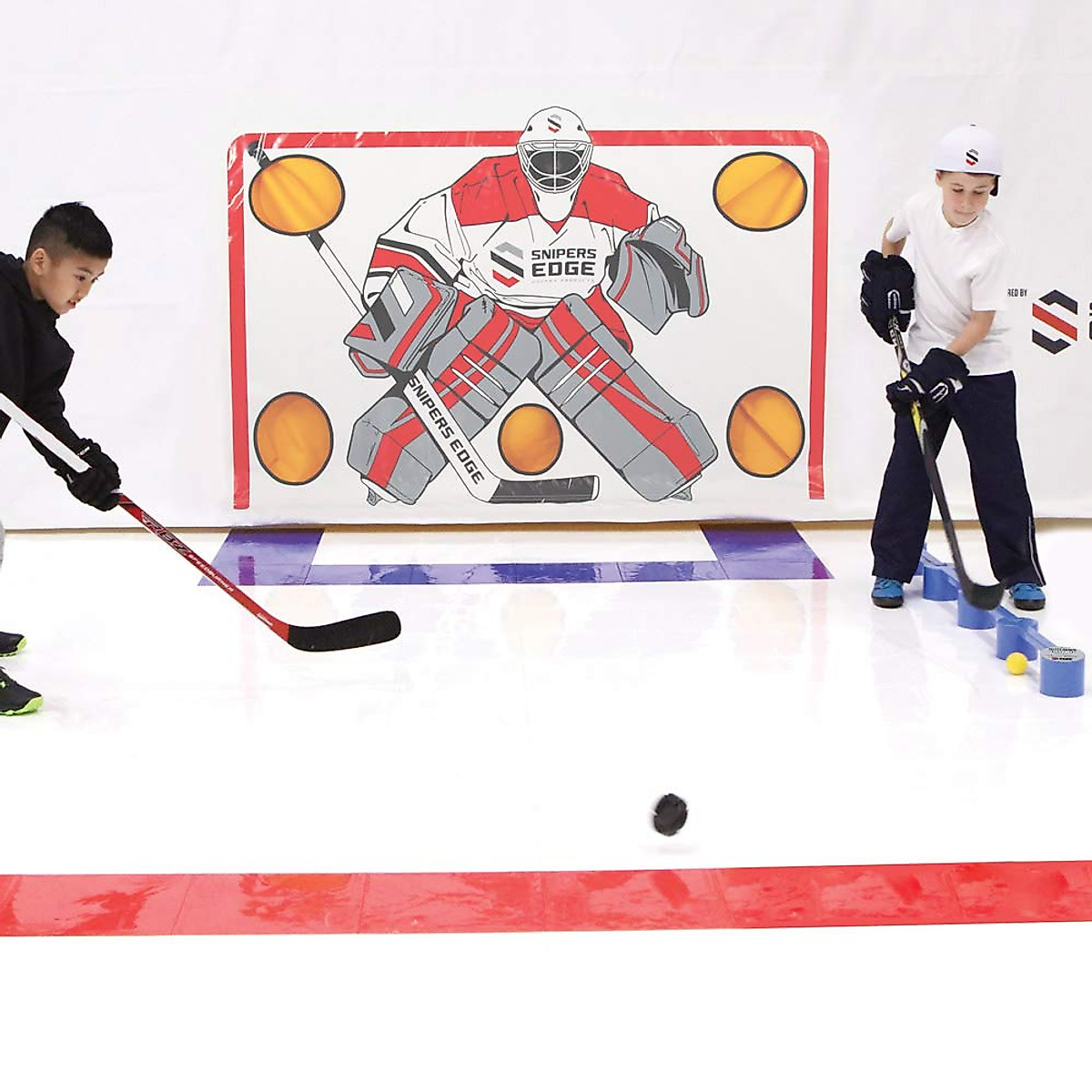 Snipers Edge Hockey - Dryland Slick Tiles - 20 White 12" by 12" Squares - Simulates Real Ice, Easy to Assemble, Premium Grade UV Coating for Protection