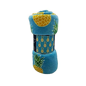 Summertime Whimsy Plush Fleece Throw Blanket (50" x 60") - Pineapple