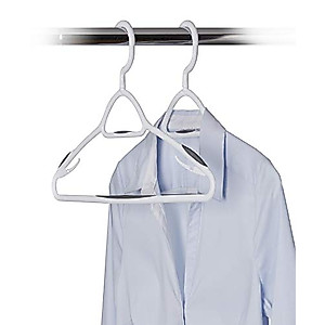 Set of 5 Deluxe Non Slip Hangers by Neatfreak! - Space Saving Hangers for Clothes, Pants, Jackets and Shirt 5 Pack,White/Grey