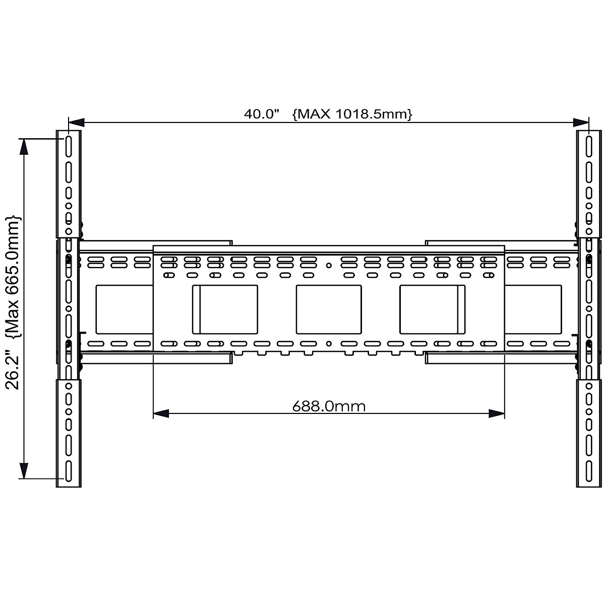 THE MOUNT STORE Expandable Fixed Position TV Wall Mount for TCL 55" Class LED 5 Series 2160p Smart 4K UHD TV with HDR Roku Model 55S525 TV VESA 400x200mm