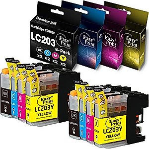 EASYPRINT (2X Set Combo, 2xBCMY) Compatible LC203XL LC201XL Ink Cartridge LC203 LC201 Used for MFC-J4320DW, MFC-J4420DW, MFC-J460DW, MFC-J480DW, MFC-J680DW, MFC-J880DW, MFC-J885DW, (Total 8-Pack)