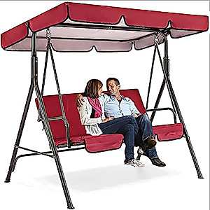 GBEN Outdoor Swing Canopy Replacement Cover and Swing Chair Cover Set, Swing Waterproof Replacement Hammock Cover UV Protection Chair Top Cover for Porch Patio 22.6.21