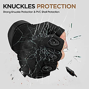 Mossy Oak Fingerless Tactical Gloves, Combat Gloves with Hard Knuckle for Outdoor Sports Training Shooting Airsoft Paintball Army Hunting Motorcycling Cycling