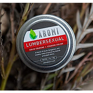 Aromi Lumbersexual Solid Cologne Cashmere Woods Fragrance; Men's Stocking Stuffer, Travel-friendly Cologne; Powdery, Musk, Bergamot, 1 oz