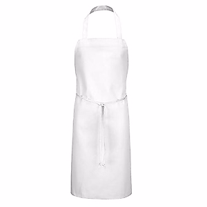 Chef Designs Men's Standard Bib Apron, One Size Fits All, White