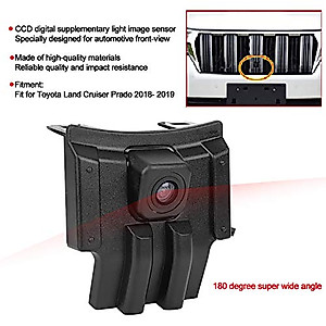 Car Forward View Camera Fit for Toyota Land Cruiser Prado 2018? 2019, ABS Car Front View Grille Camera CCD HD Parking Forward Camera