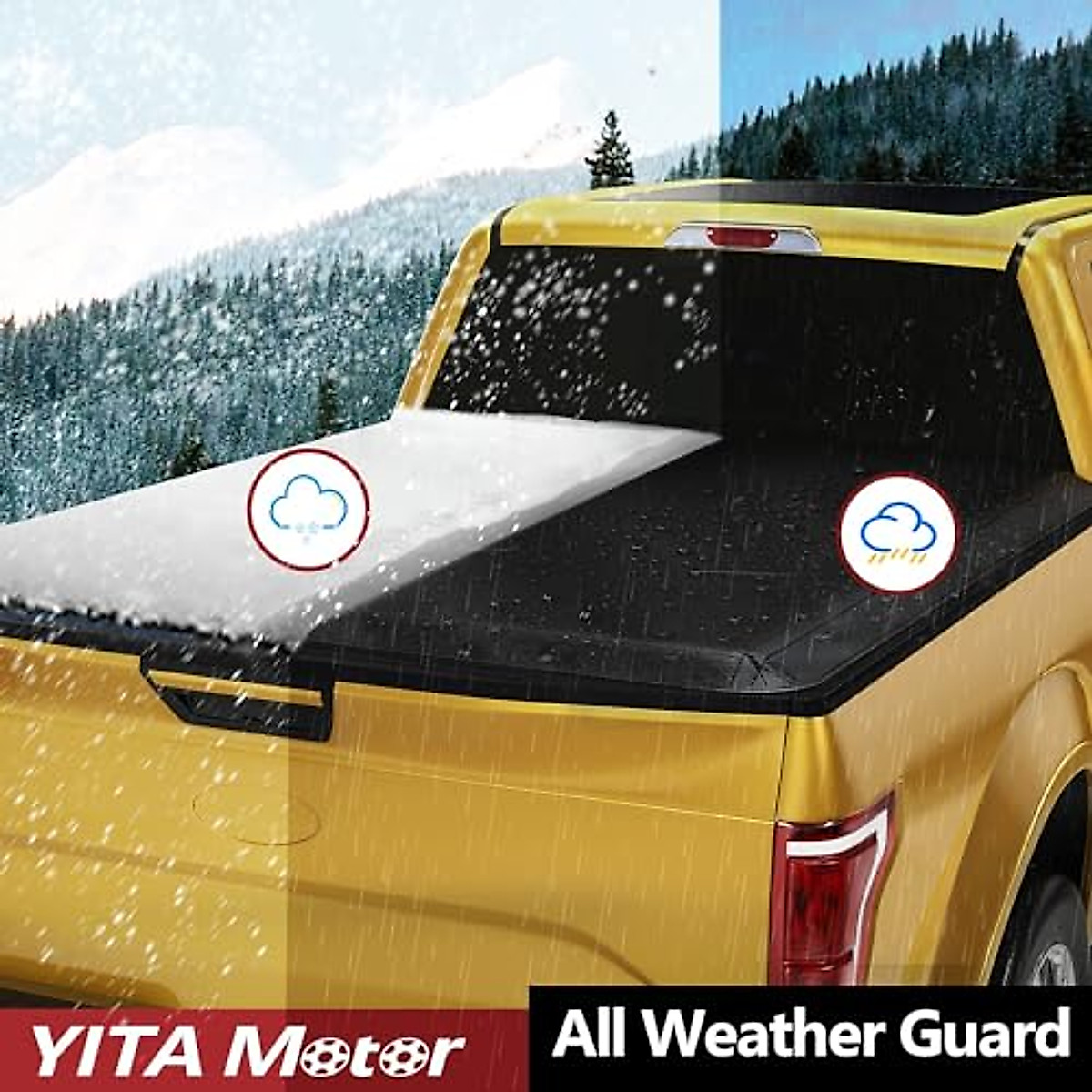 YITAMOTOR Soft Roll Up Truck Bed Tonneau Cover Compatible with 2015-2024 Ford F-150 5.5 ft Bed