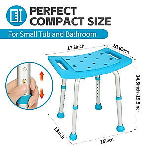 Gillion Shower Chair for Inside Shower 350Lbs, 𝐅𝐫𝐞𝐞 𝐒𝐡𝐨𝐰𝐞𝐫 𝐒𝐜𝐫𝐮𝐛𝐛𝐞𝐫 𝐁𝐮𝐧𝐝𝐥𝐞𝐬, Shower Stool with Tool-Free Assembly Shower Seat for Bathtub Bath Chairs for Elderly and Disabled