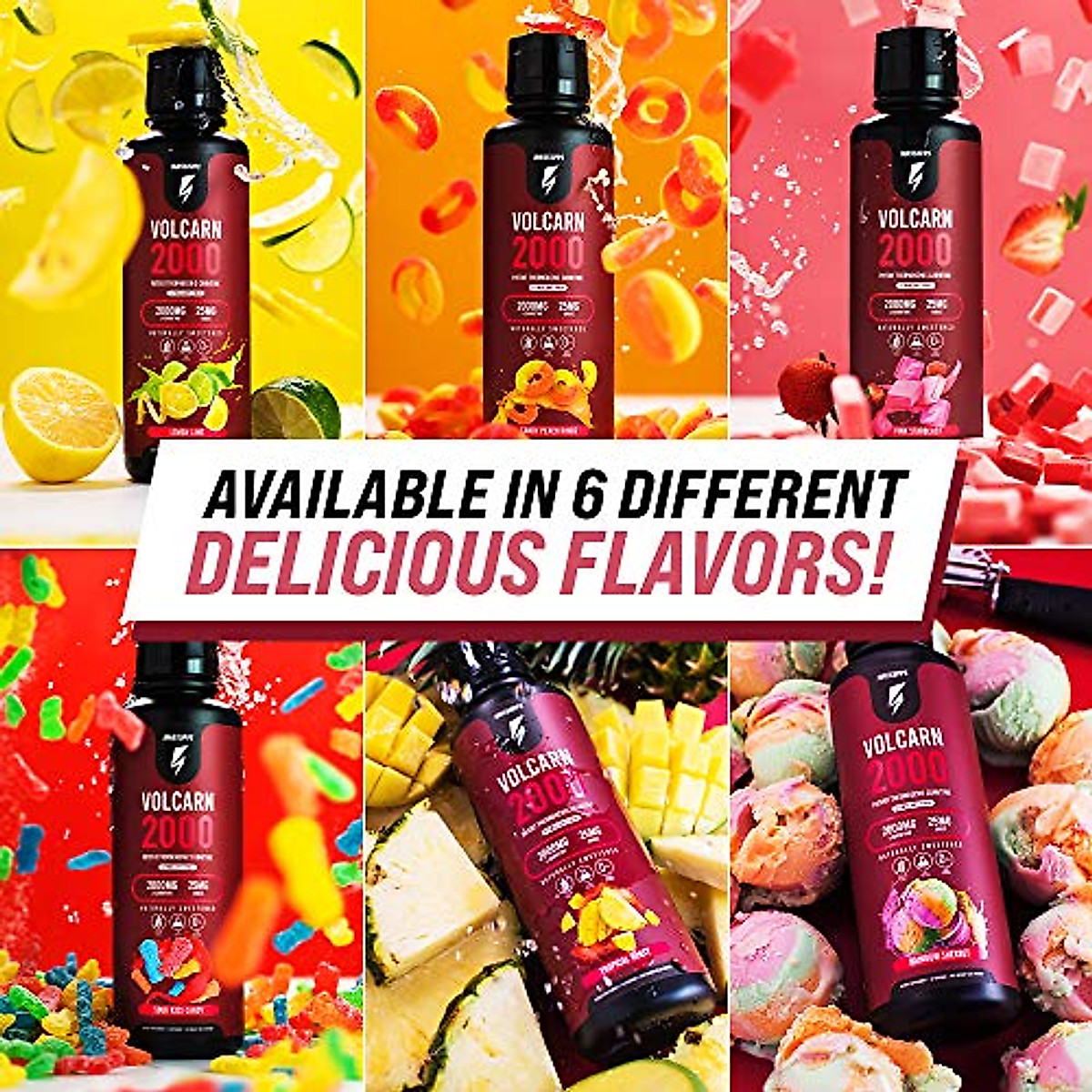 InnoSupps Volcarn 2000 - Advanced Fat Burning Liquid | L-Carnitine, GBEEC, Boost Energy, ATP Enhancer | Caffeine Free, No Artificial Sweeteners | 32 Servings (Sour Kids Candy)