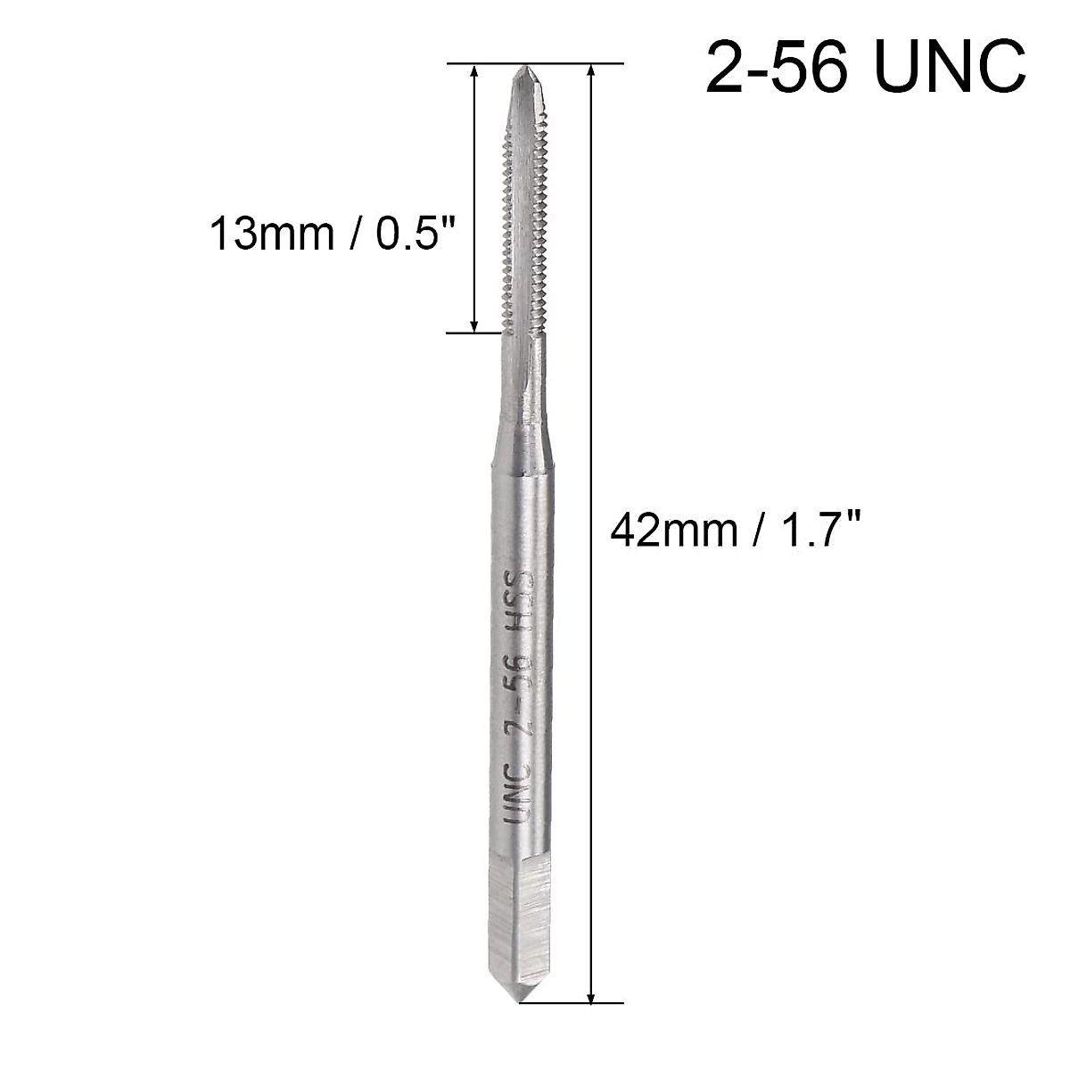 uxcell Machine Tap 2-56 UNC Thread 2A High Speed Steel Screw Taps Threading Tapping Tool