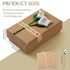 36 Sets Flower Kraft Paper Boxes Floral Small Gift Boxes Filled with Foam Insert Small Boxes for Jewelry Packaging Party Favor Jewelry Box for Anniversaries Wedding Birthday Valentine's Day