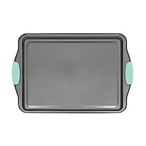 Set of 3 Nonstick Cookie Sheets for Baking, Bakeware Pans with Silicone Rubber Handles, 10x14 inches