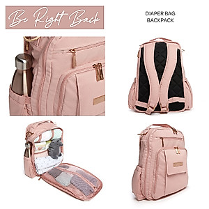 JuJuBe | Be Right Back Baby Diaper Bag Backpack - Travel Backpack for Women - Machine Washable | Blush Chromatics