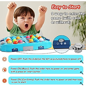 EPAPHRAS Whack Mole Game Toy for 3+ Year Old, Large Size Pounding Toy with PK Mode, Interactive Educational Toys Early Developmental Toys for Kids, Birthday Item