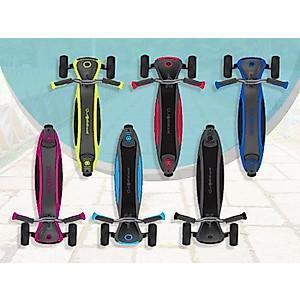 Globber Ultimum Scooter | 3-Wheel Kick Scooter for Adults & Kids 5+ | Foldable Kick Scooter with Safe, Non-Slip Deck & Premium Brakes (Lime Green)