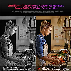 3-Color Led Faucet Lights Temperature Sensitive Three Color Changing Faucet Tap LED Faucet Light Water Faucet LED Aerator For Kitchen Bathroom Bath Basin Sink(1pcs)